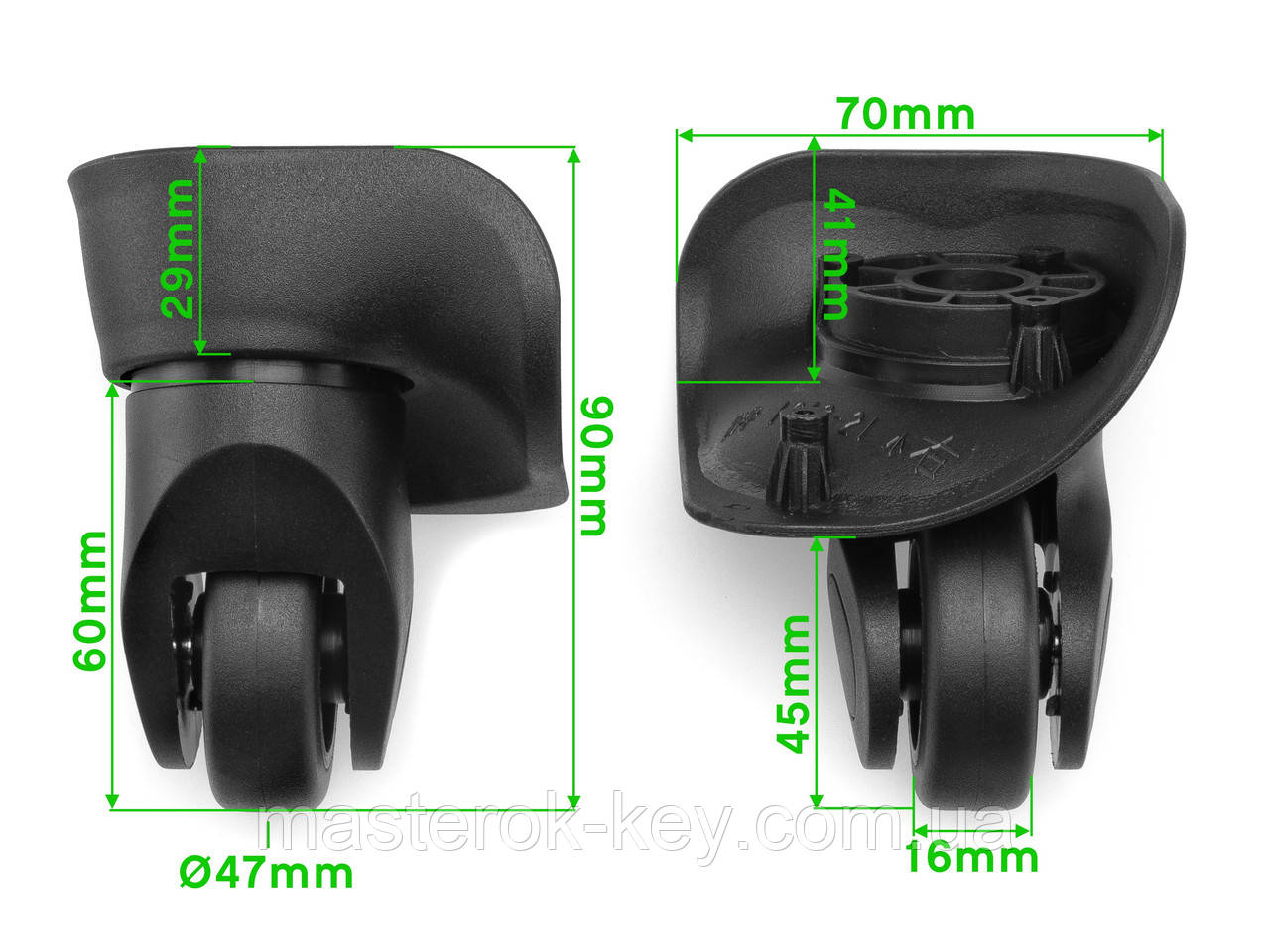 Колеса для чемодана НА ПОДШИПНИКАХ К-144/1 70*75 мм: продажа, цена в ...