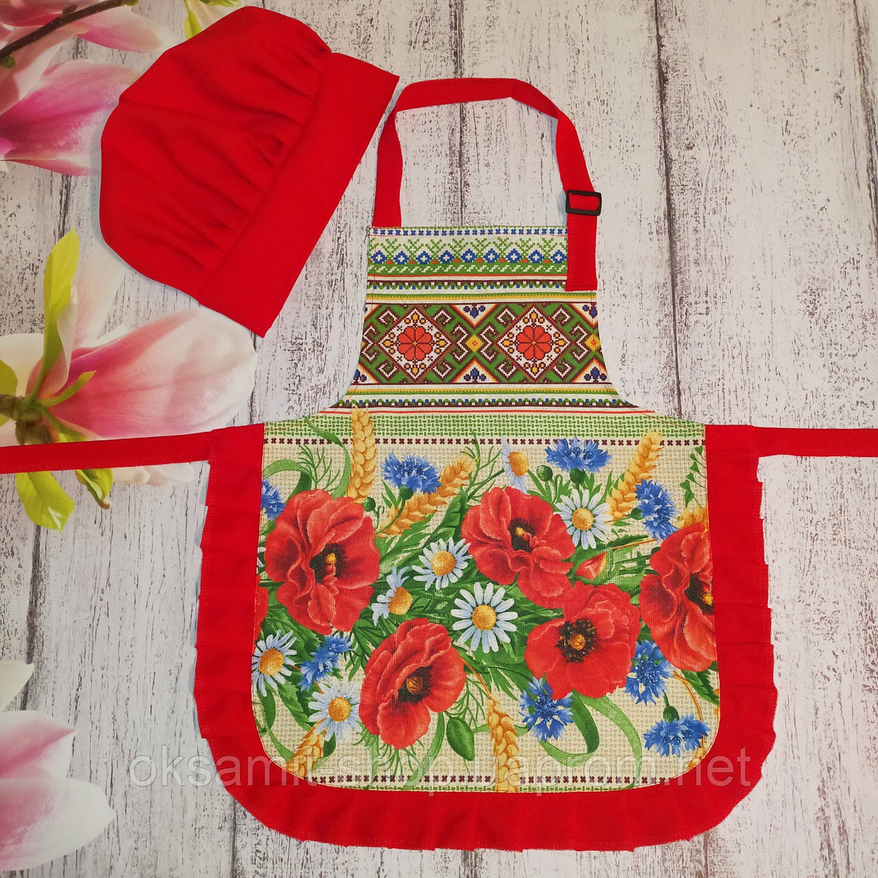 Купить Фартук и колпак поварёнка. Костюм поваренка . Детский фартук и ...