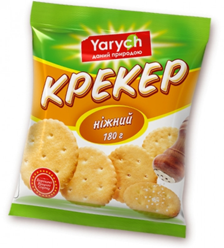 Печиво Yarych Крекер Ніжний 180 г. (4820154480239) (ID#1396498788), цена: 24.40 ₴, купить на Prom.ua