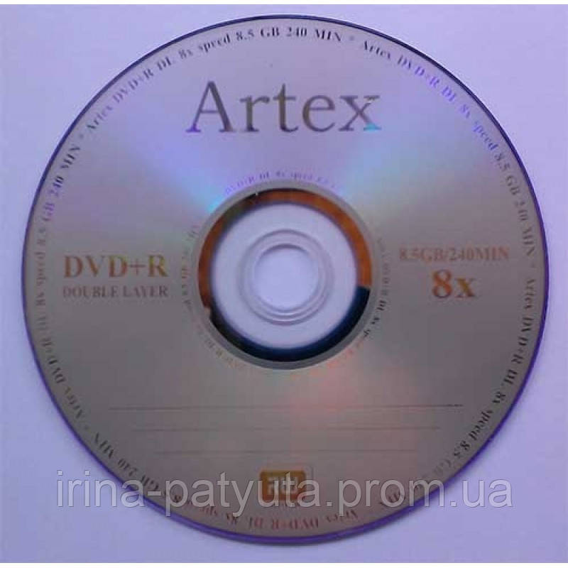 Artex DVD+R DL 8.5 gb(двухслойные диски),упаковка 50 штук в пленке ...