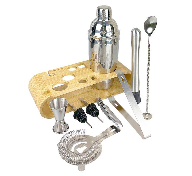 Подарочный набор бармена для приготовления коктейлей на подставке ...