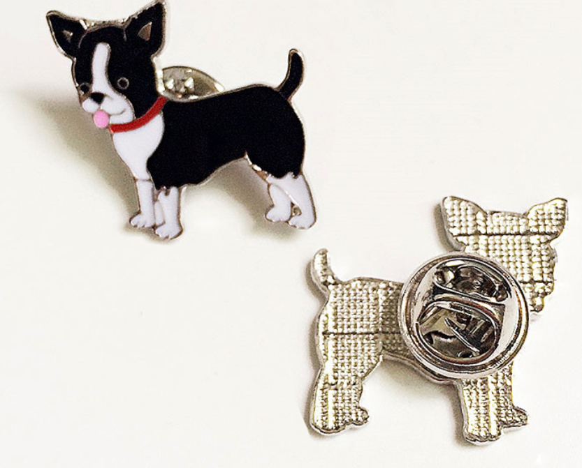 Брошь Брошка Металева Собака Щеня Пес Чхуа Хуа Чорно Білий — Купити ...