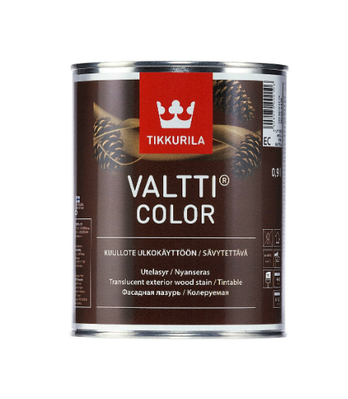 Tikkurila Valtti Color - колеруєма фасадна лазурь для дерев'яних поверхонь (База ЕС), 0,9 л ...