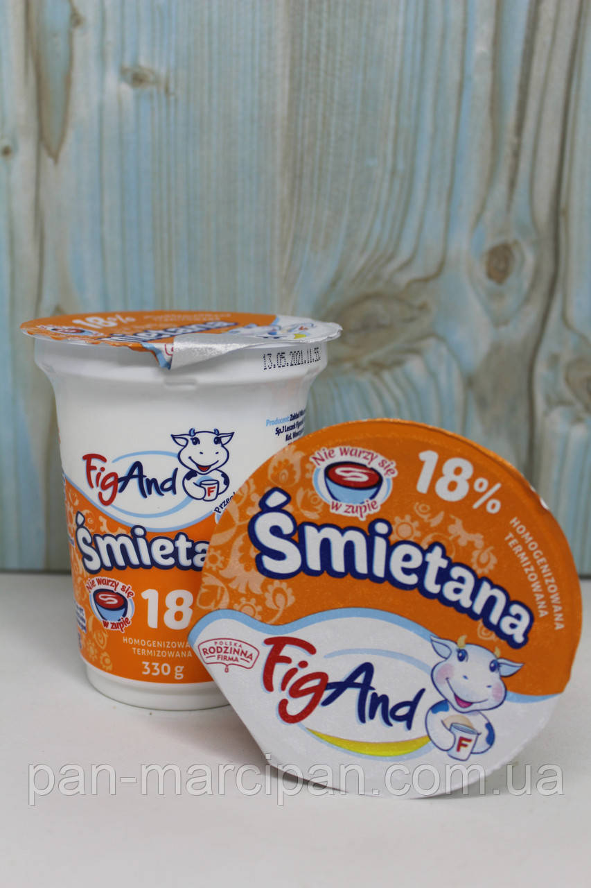Купить Сметана Smietana FigAnd 18% 330г, цена 26 грн — Prom.ua (ID ...