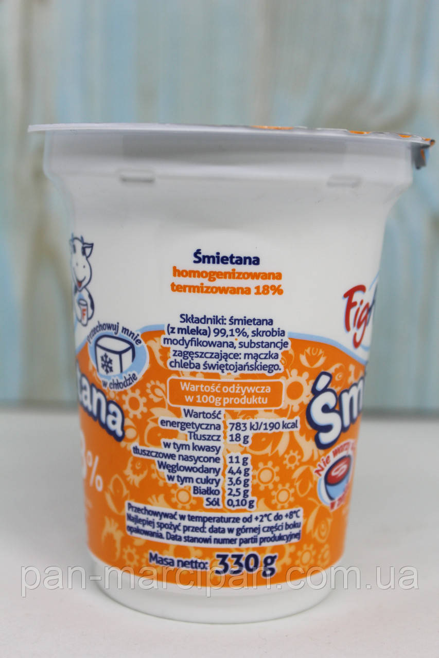 Купить Сметана Smietana FigAnd 18% 330г, цена 26 грн — Prom.ua (ID ...