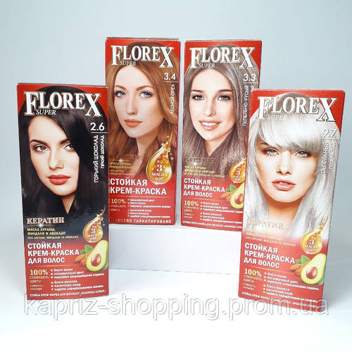 Купить Стойкая крем краска для волос FLOREX, цена 61.20 ₴ — Prom.ua (ID ...