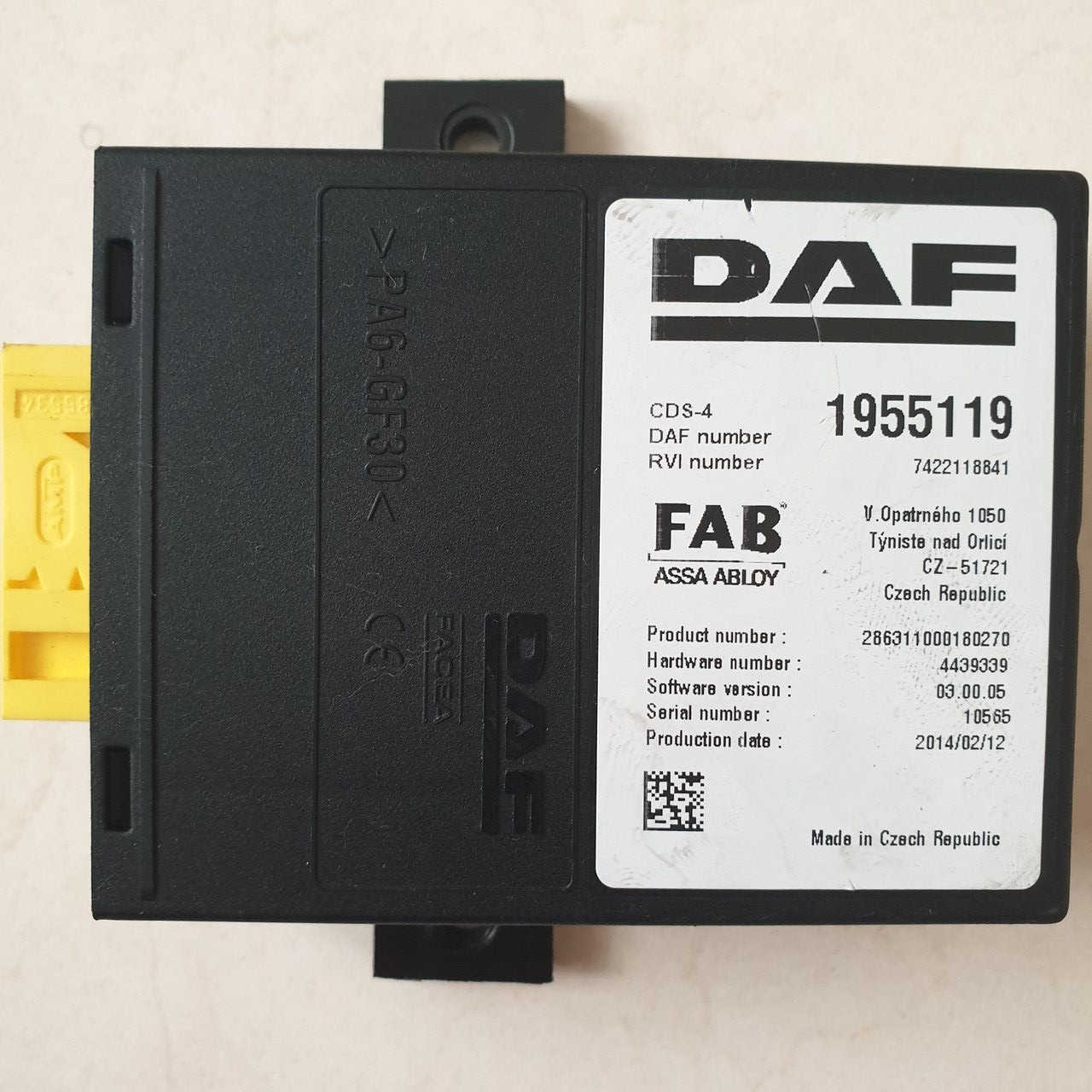 Блок управления центральным замком DAF CF XF106 1955119 CDS-4 FAB (ID ...