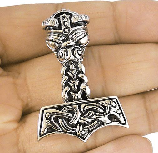 Купить Серебряный мужской кулон Молот Тора Мьёльнир, подвес с Молотом ...