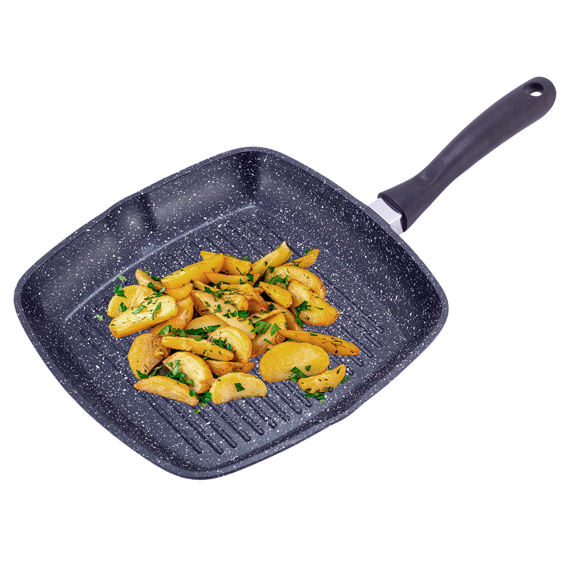 Купить Сковорода-гриль Kamille 28см с крышкой и антипригарным покрытием ...