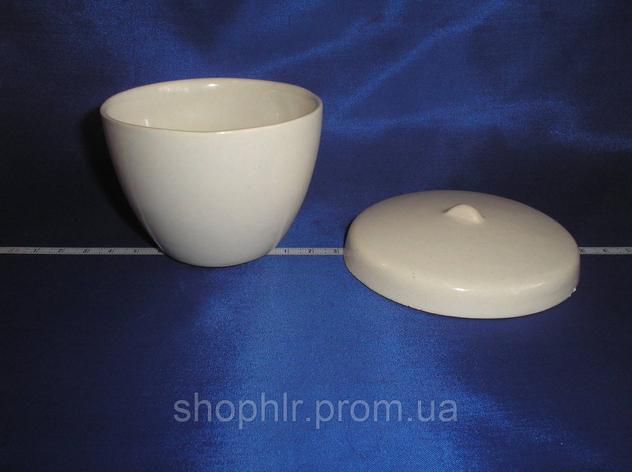 Тигель фарфоровый низкий с крышкой 150 мл D=80 mm, H=59 mm (ID ...