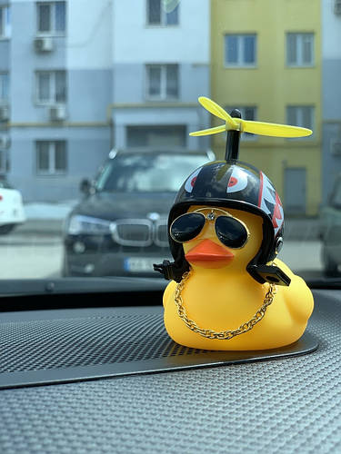 Утка в шлеме резиновая в машину/мопед/велосипед Funny Duck в коробке ...
