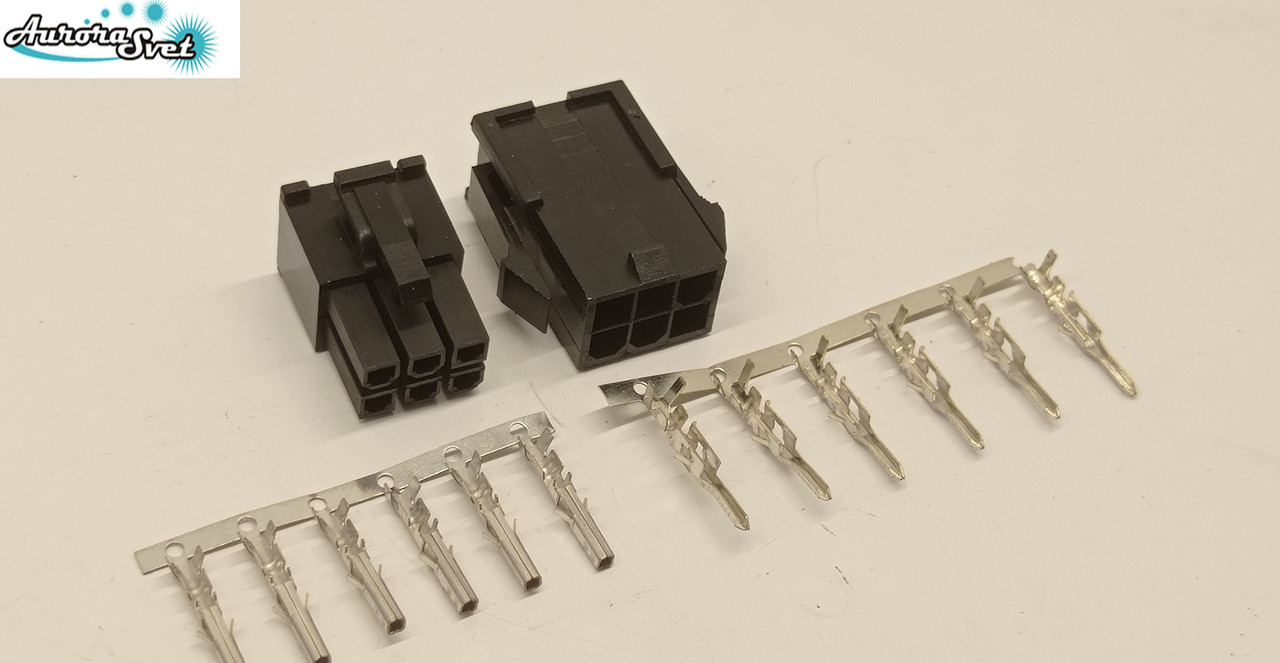 Купити Роз'єм 6Р Mini-Fit 4.2 mm + контакти, для живлення відеокарти ...