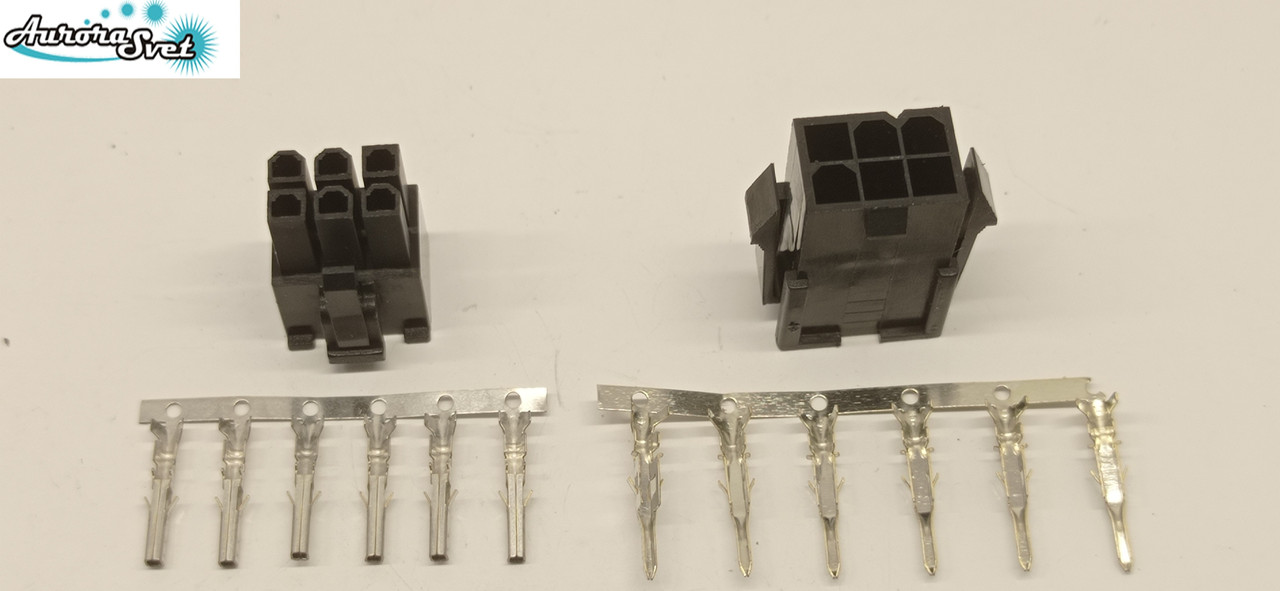 Купити Роз'єм 6Р Mini-Fit 4.2 mm + контакти, для живлення відеокарти ...