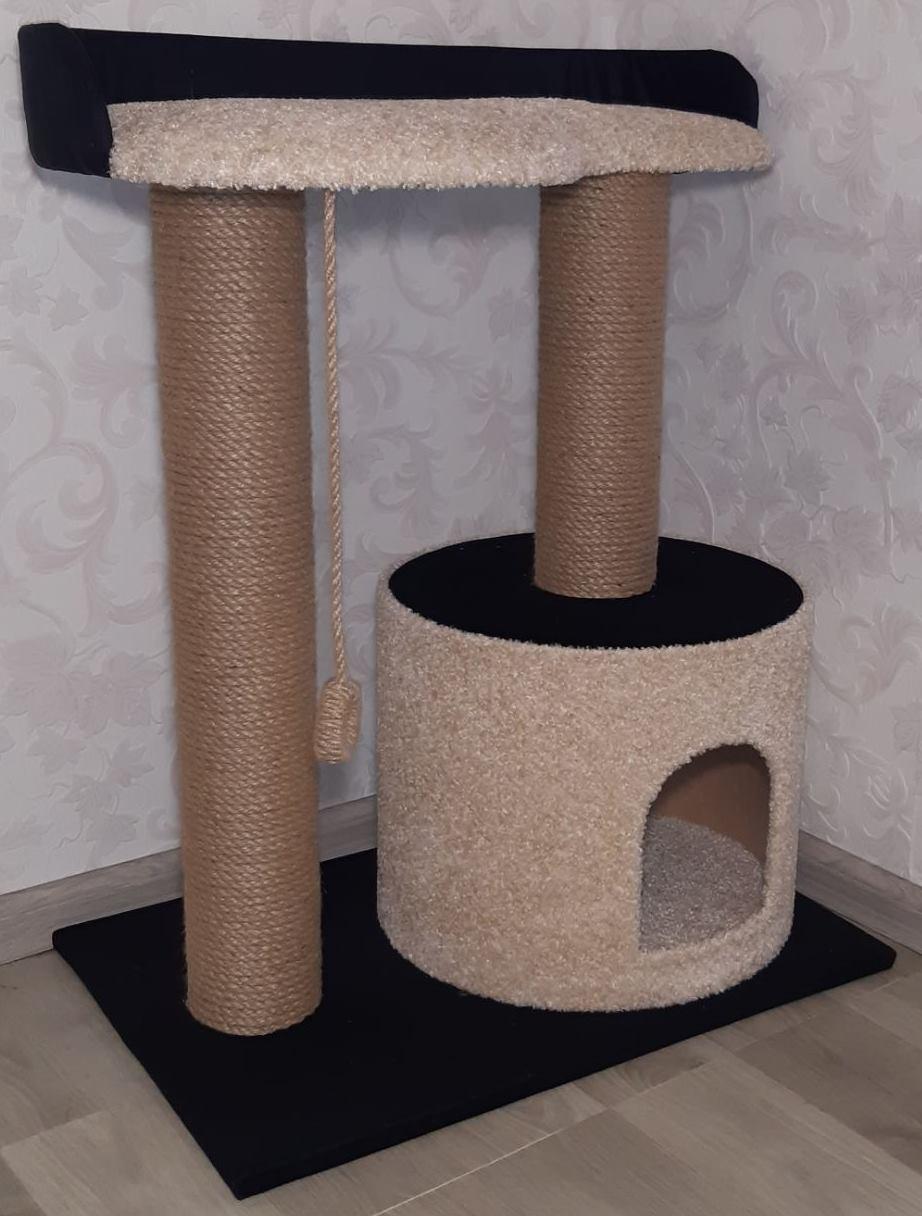 Когтеточка с Большой Лежанкой и Домиком для Котов и Котиков — Купить ...