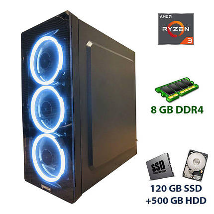 Компьтер Raidmax Neon Tower / AMD Ryzen 3 3200G (4 ядра по 3.6 - 4.0 ...