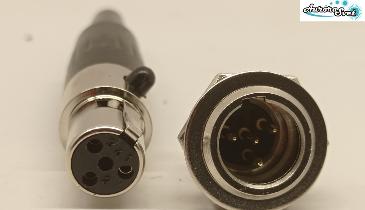 Купити Роз'єм Mini XLR аудіо 4-контактний для мікрофона чорний комплект ...
