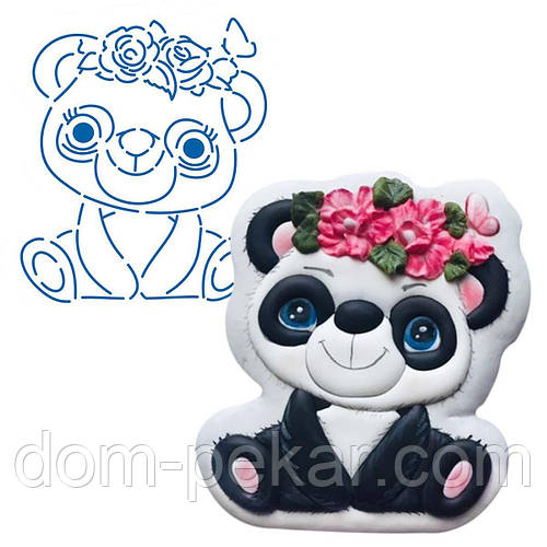 Панда с веночком трафарет для пряников 11*9,5 см (TR-2) (ID#1404086005 ...
