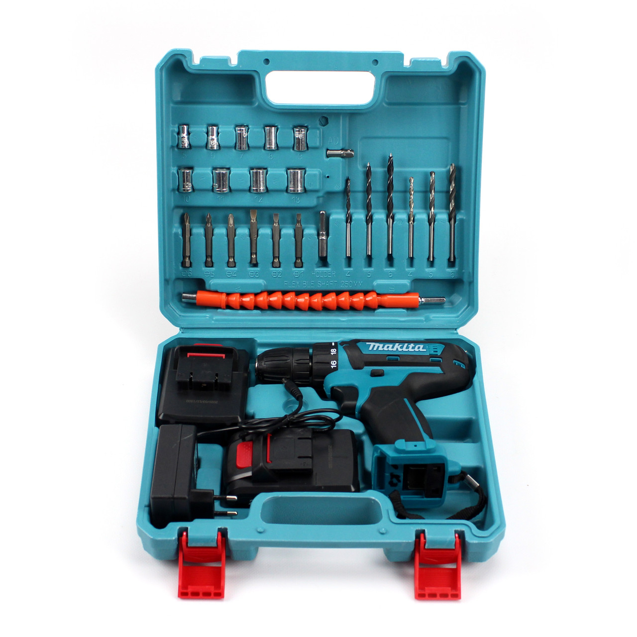 Шуруповерт Makita 550 DWE (24V, 5.0AH) с набором инструментов ...