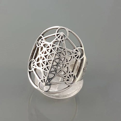 Купить Кольцо Куб Метатрона серебряное духовный талисман сакральная ...