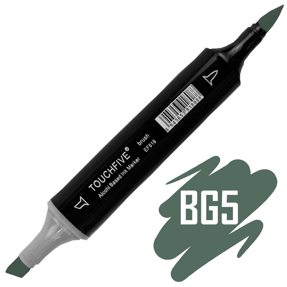 Маркер-пензель двосторонній TOUCHFIVE BRUSH №BG5 Blue Grey 5 (Сіро ...
