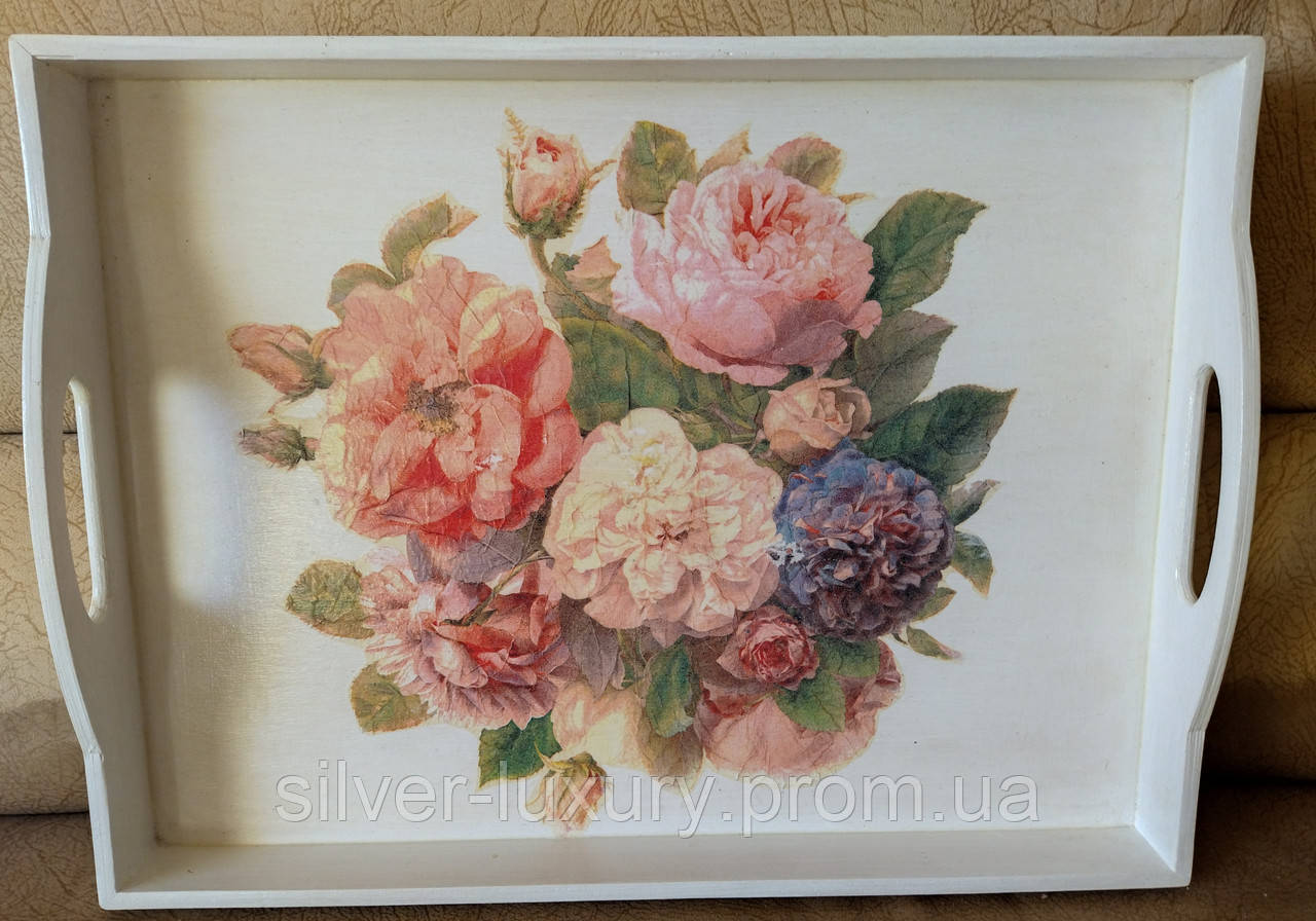 Піднос дерев яний білий Прованс Id 1381678879 ціна 590 ₴ купити на Prom Ua