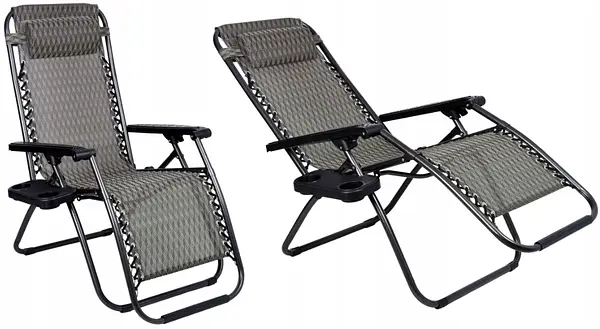 Шезлонг Zero GRAVITY XXL до 120 кг кресло садовое пляжное (Польша): продажа, цена в Волынской ...