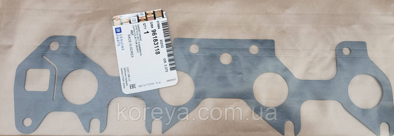 Прокладка впускного коллектора Ланос 1.5 GМ оригинал. 96183118: продажа ...