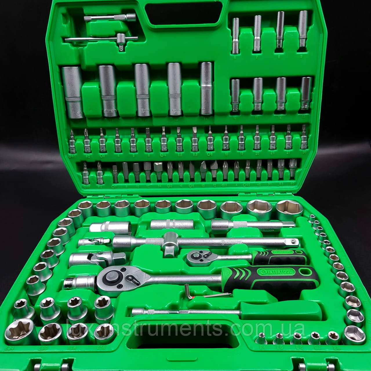 Набір інструментів 1/2"&1/4" 108ед. INTERTOOL ET-6108SP. Набір інструментів intertool et-6108sp ...