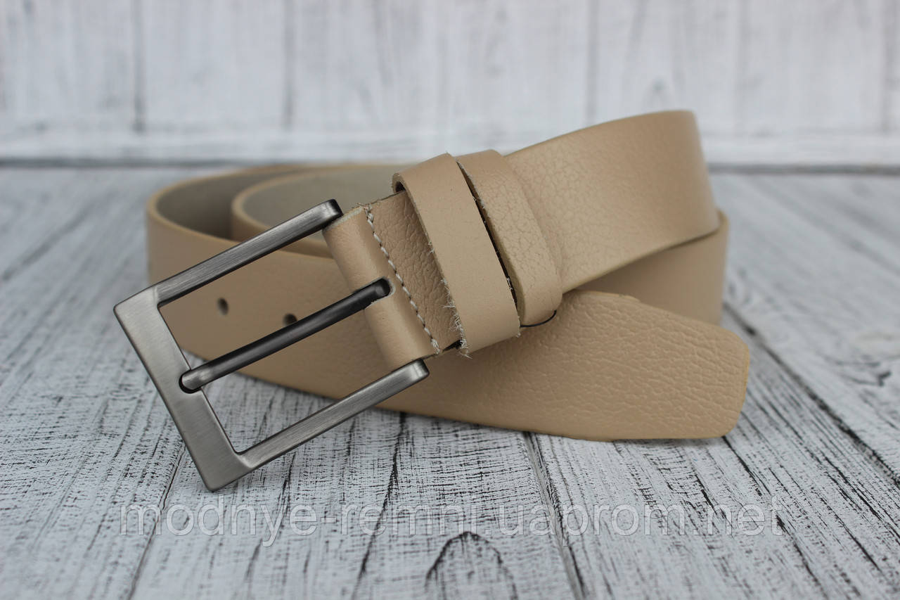 Бежевый Ремень Мужской Кожаный — Купить Недорого на Bigl.ua (697651867)