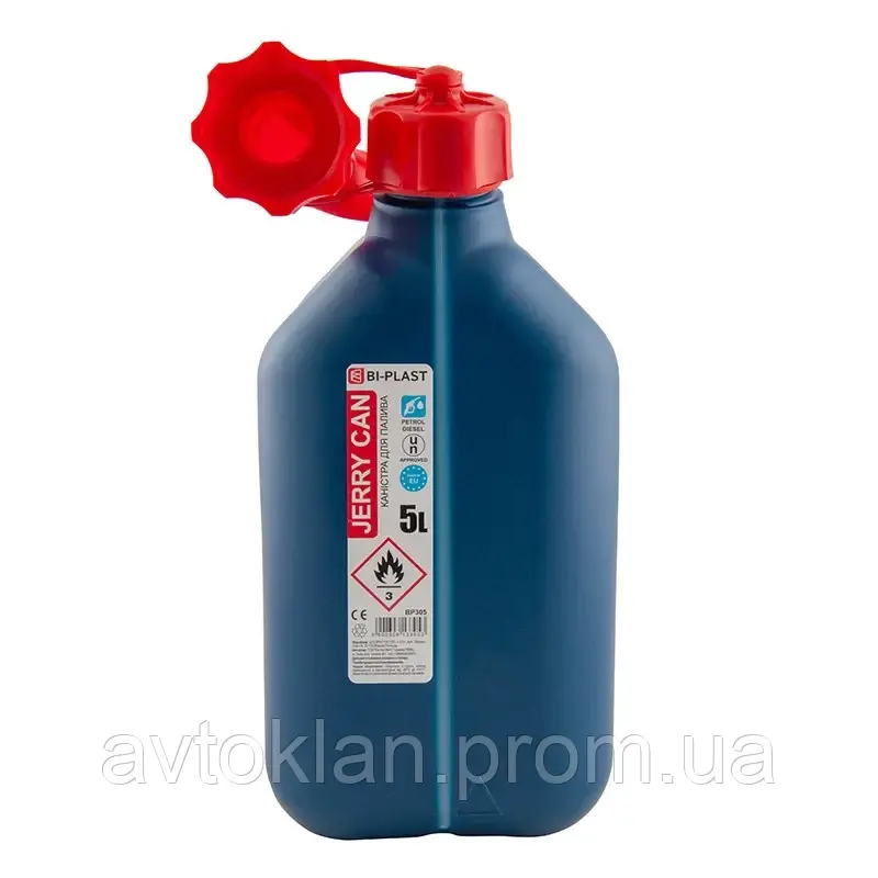 Канистра пластиковая для бензина и дизельного топлива с лейкой 5л Bi ...