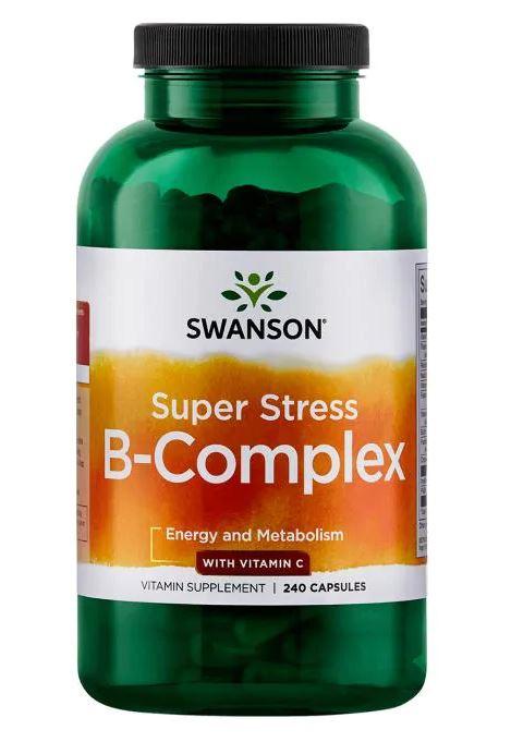 Swanson Super Stress B-Complex with Vitamin C, Витамин Б комплекс ...