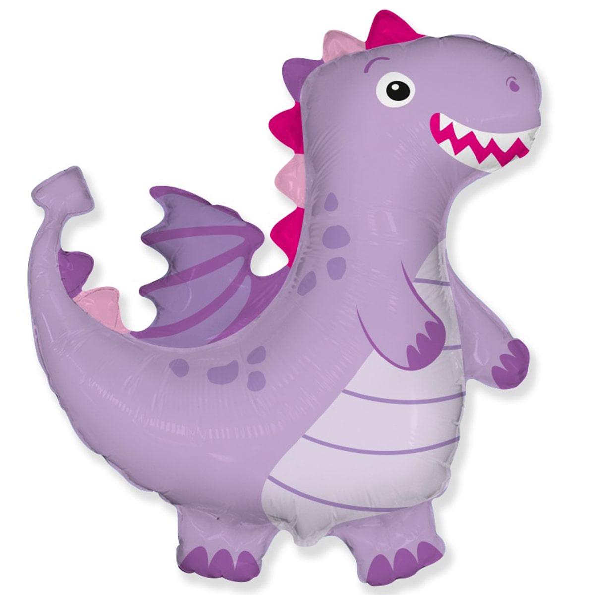 Фольгированный шар 38 Flexmetal Дракон сиреневый, 95 см (ID#1423753712 ...