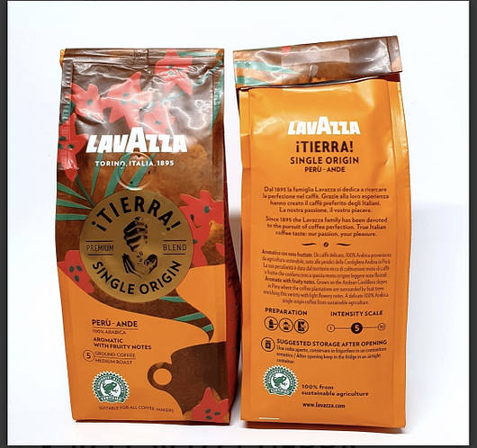 Кава Lavazza TIERRA SINGLE ORIGIN (Peru), Premium Blend, 180 г мелена ...