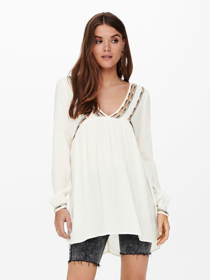 Туніка ONLMYNTE L/S TUNIC WVN 15226378 Cloud Dancer ONLY L Білий (ID#1423965107), цена: 1720 ...