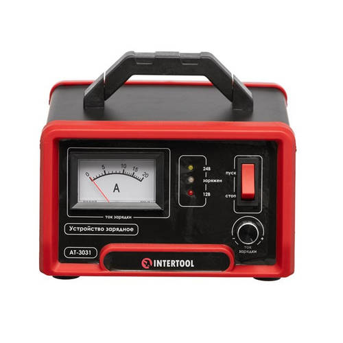 Устройство зарядное для аккумуляторов 12/24 В, 0-10 А, 6-150 Ач, с микропроцессором Intertool AT ...