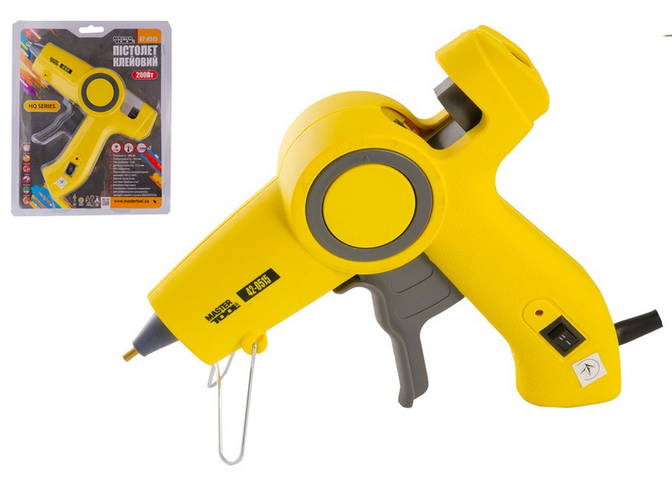Пістолет клейовий MasterTool 42-0515; 11,2 мм 200 Вт 10 м/хв "Крапля-Стоп" з LED-індикатором ...