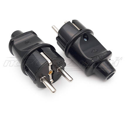 Вилка электрическая Makel 16A EU с заземлением, прямая | Переходники ТМ.