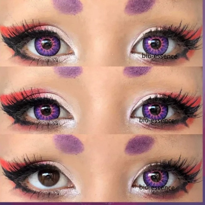 Цветные Линзы для Глаз Фиолетовые Purple + Контейнер для Хранения в ...