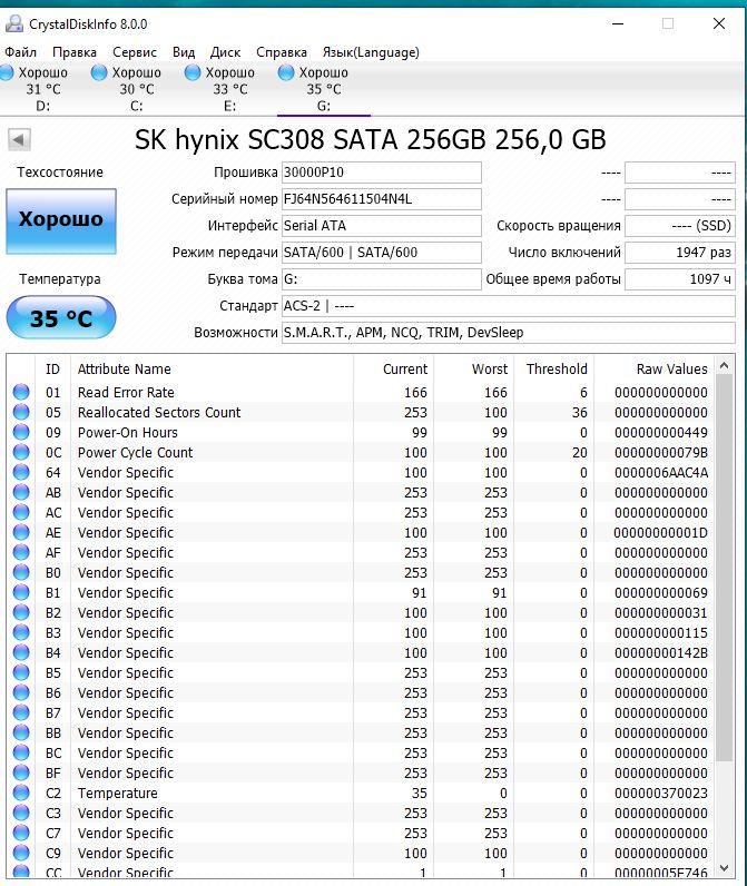 SSD диск Hynix SC308 256GB M.2 2280 SATA 3 MLC (HFS256G39TND-N210A) (ID ...