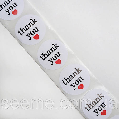 Купить Наклейка «Thank you», 10 шт, диаметр 25 мм, цена 6 ₴ — Prom.ua ...