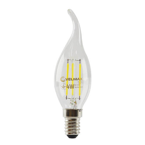 Купити LED лампа VELMAX V-Filament-C37t, 4W, E14, 4100K, 400Lm, ціна 64 ...