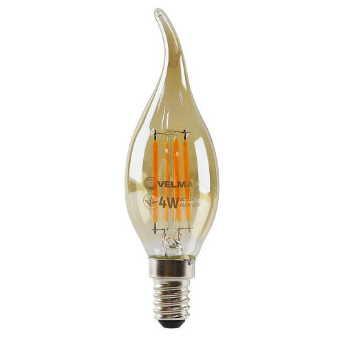LED лампа VELMAX V-Filament-Amber-C37t, 4W, E14, 2200K, 400Lm, ціна 60 ...
