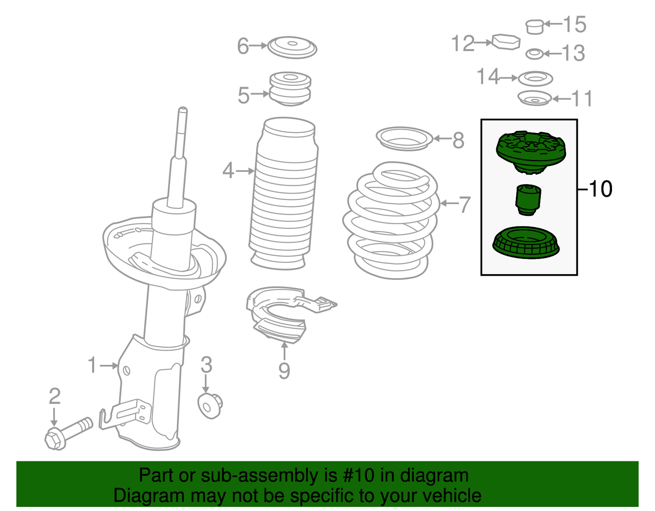Сайлентблок опорний з підшипником передньої стійки амортизатора GM ...