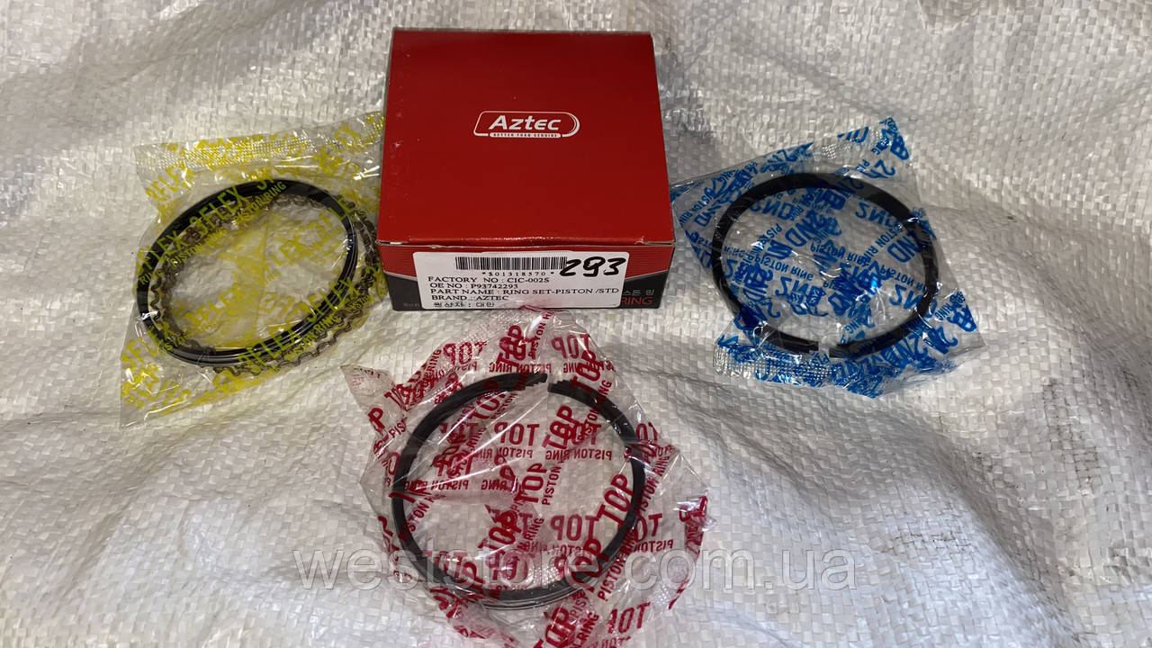 Кольца поршневые Ланос Lanos 1.5 стандарт Ф=76.5 Aztec,93742293 ...