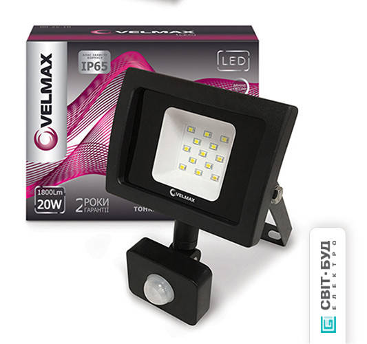 LED прожектор Velmax, 20W, 6200K, 1800Lm, угол 120 ° (ID#1390862951 ...