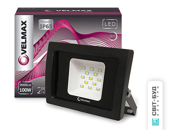 LED прожектор Velmax, 100W, 6200K, 9000Lm, угол 120 ° (ID#1390862958 ...
