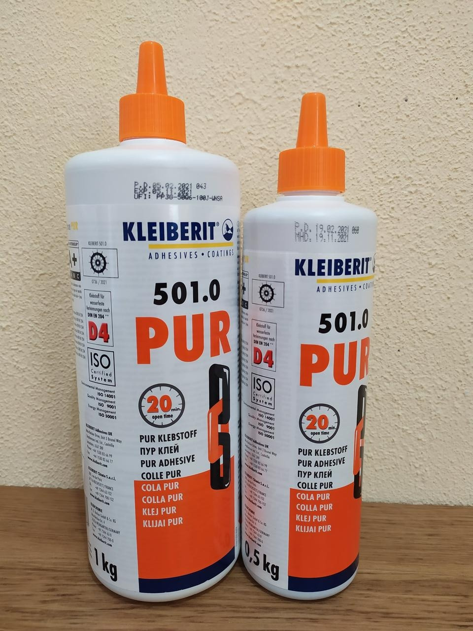 Клей Kleiberit PUR 501.0 D4 (0.5 кг) Поліуретановий клей Клейберіт ПУР ...