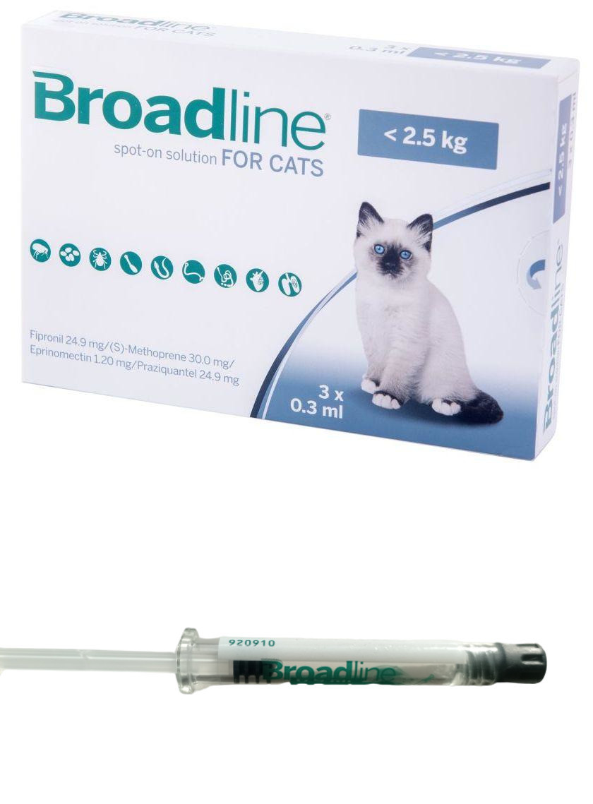 Бродлайн для кішок до 2.5 кг Broadline краплі на холку від бліх і ...