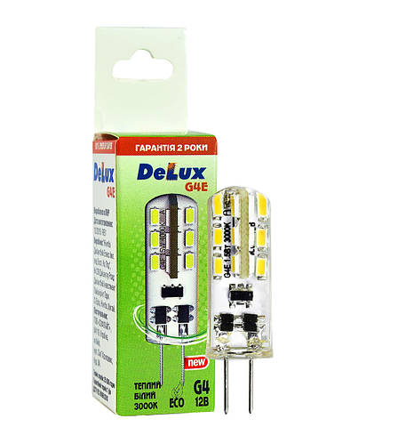 Купить Лед лампа DELUX G4E 1,5 Вт 3000K 12В G4 (90003757), цена 75.30 ...