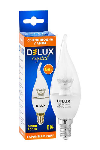 Купить Лед лампа DELUX BL37B 6 Вт tail 4000K 220В E14 crystal, цена 56. ...